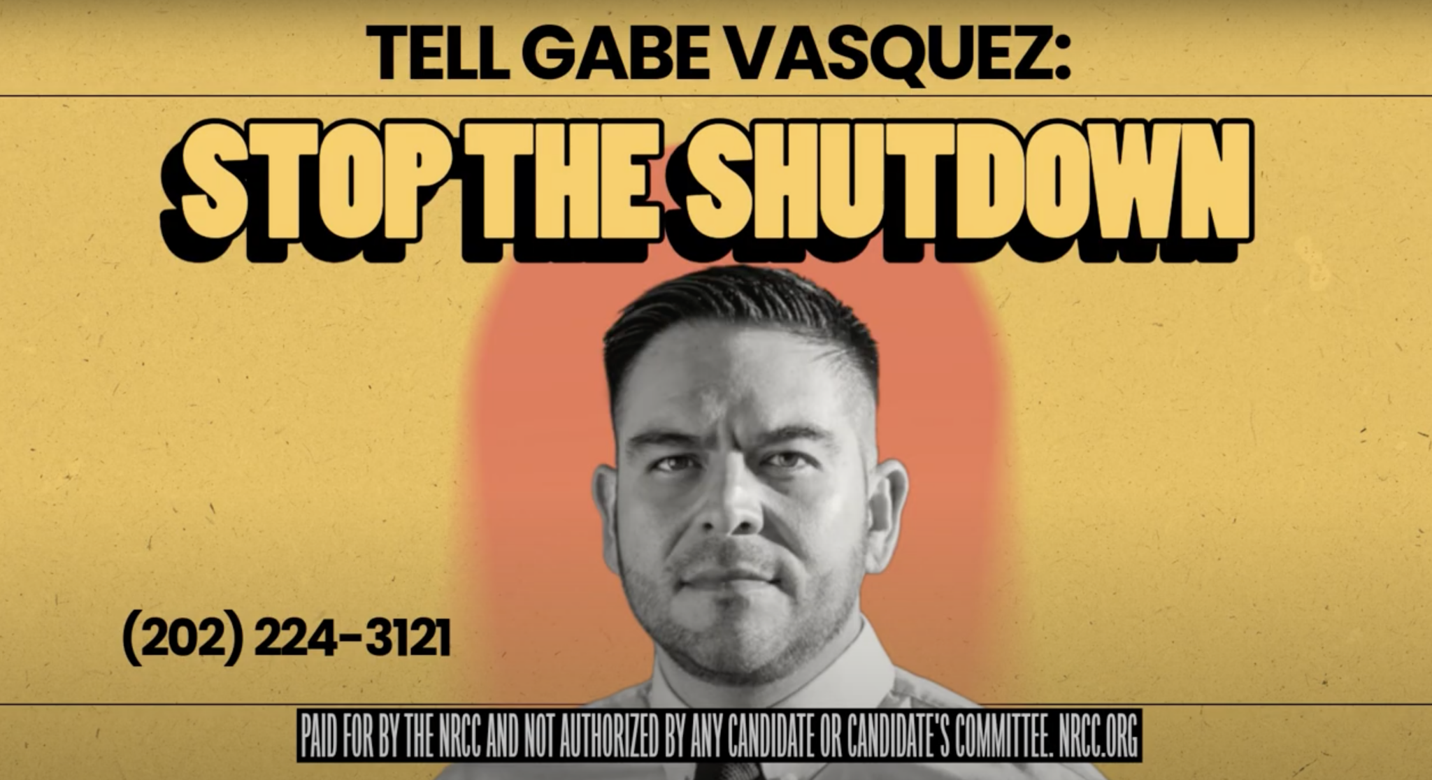 NRCC Launches Ad Targeting Gabe Vasquez for Voting for a Government ...