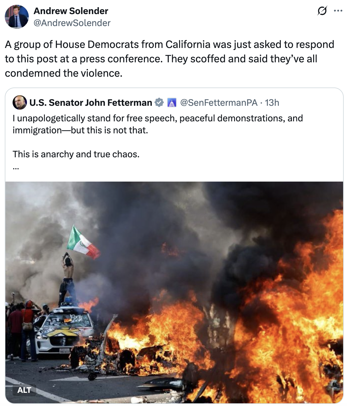 House Dems "scoff" as LA burns - NRCC