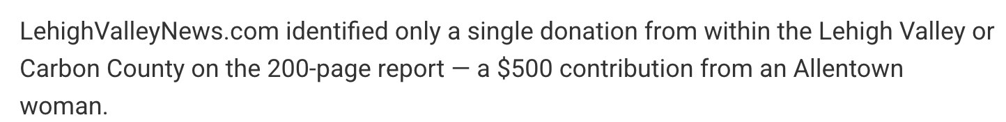 Womp womp: Carpetbagger Ryan Crosswell only has ONE donor in the Lehigh ...